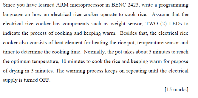 Solved Since you have learned ARM microprocessor in BENC | Chegg.com