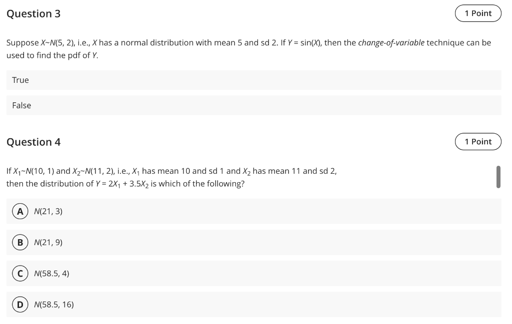 Solved Question 3 1 Point Suppose X N 5 2 I e X Has A Chegg