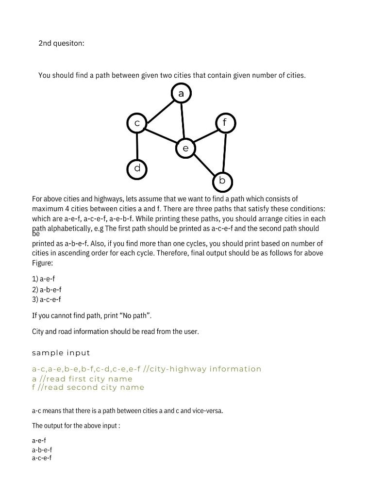 Solved You should implement your own graph data structure | Chegg.com