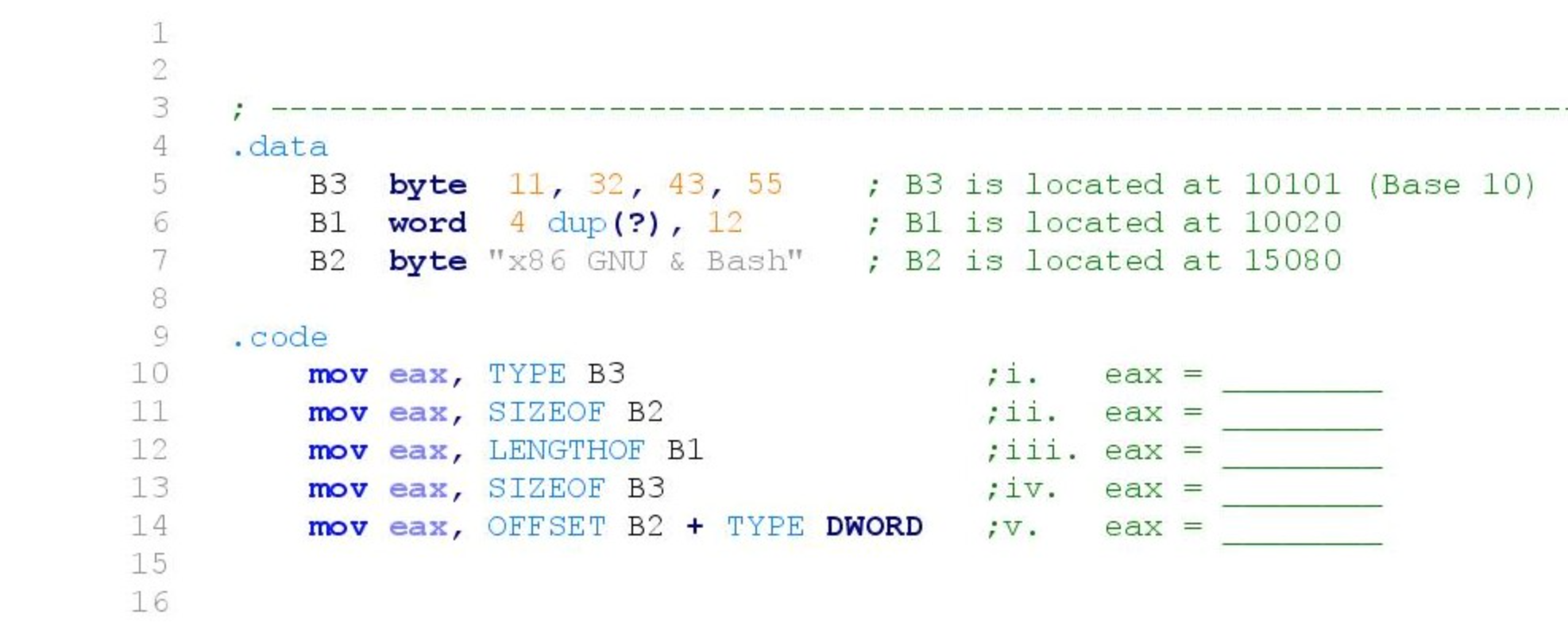 Solved Consider the partial code below and determine the | Chegg.com