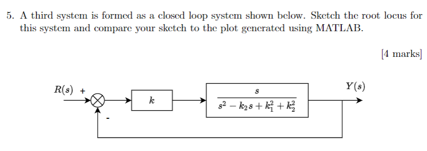 Solved 5. A third system is formed as a closed loop system | Chegg.com