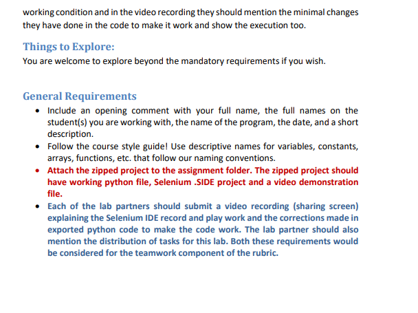 Solved Setting up the Python and Selenium IDE Project This | Chegg.com