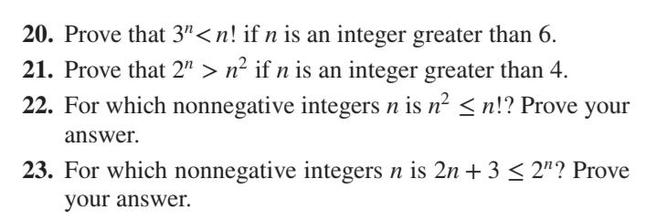 Solved 20. Prove that 3nn2 if n is an integer greater than 4 | Chegg.com