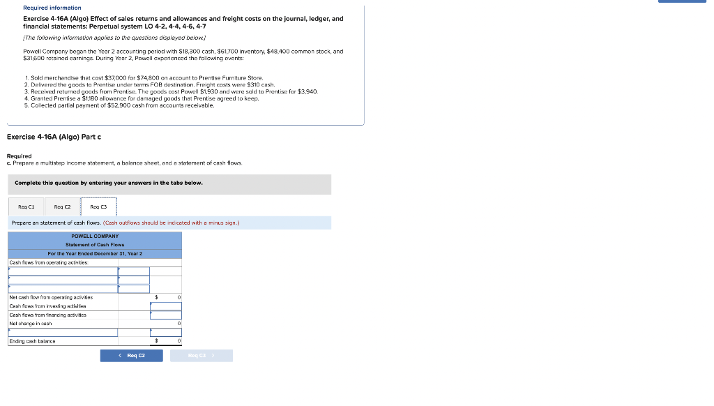 Solved Required information Exercise 4-16A (Algo) Effect of | Chegg.com