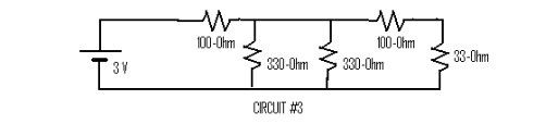 Solved 100-Ohm 330-Ohm 100-Ohm 330 Ohm 333-Ohm CIRCUIT #3 | Chegg.com
