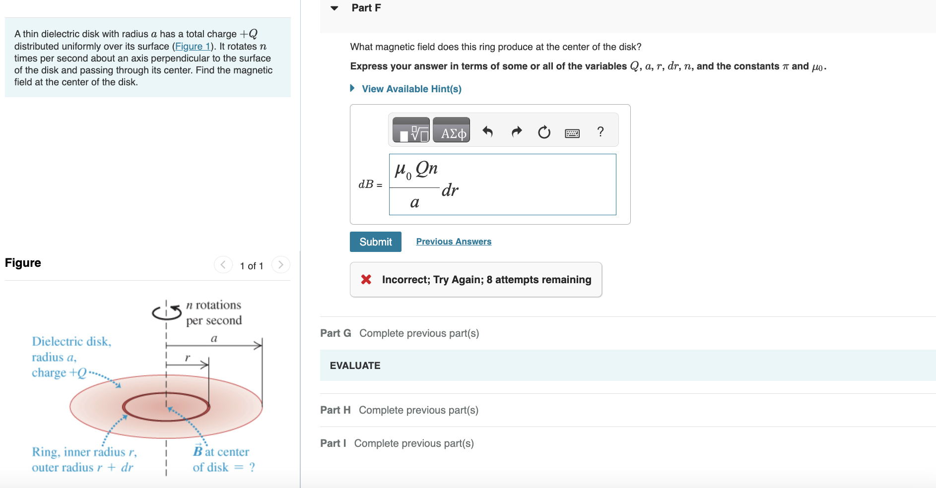 A thin dielectric disk with radius a has a total | Chegg.com