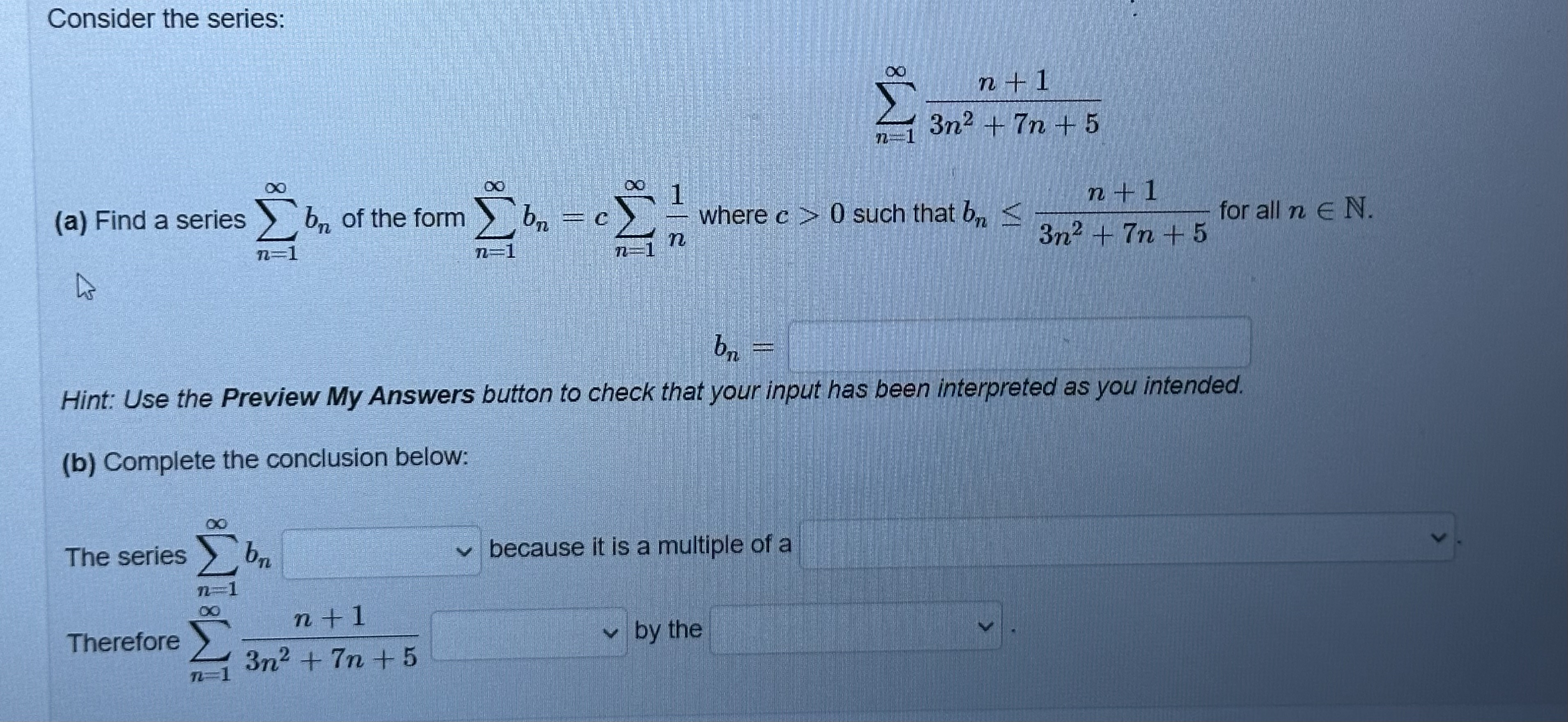 Solved Consider the series: \\[ \\sum_{n=1}^{\\infty} | Chegg.com