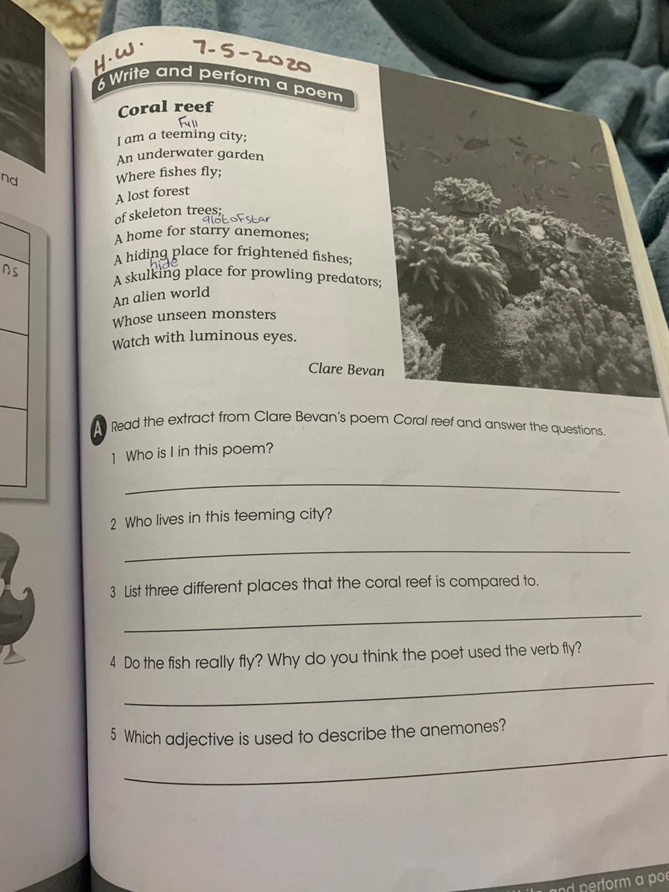 Solved 7-5-2020 and perform a poem How. 6 Write and coral | Chegg.com