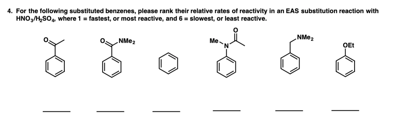 Solved 4. For the following substituted benzenes, please | Chegg.com