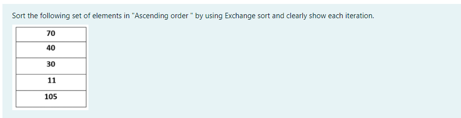 Solved Sort the following set of elements in "Ascending | Chegg.com
