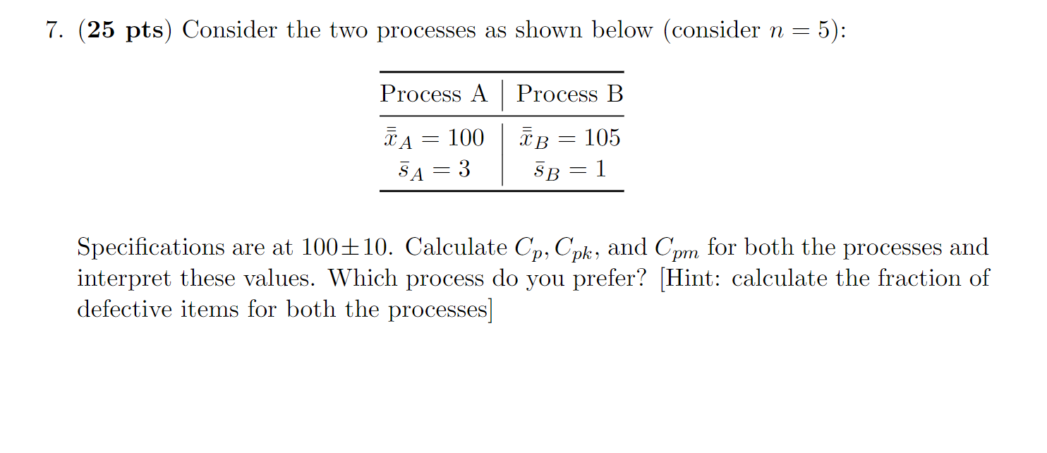 Solved 7. (25 pts) Consider the two processes as shown below | Chegg.com