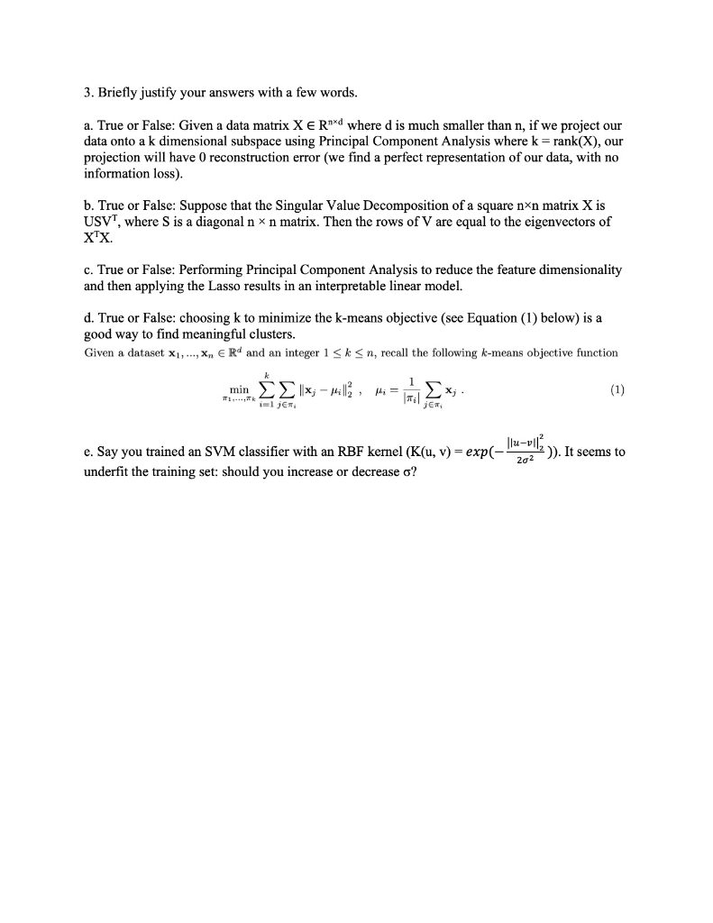 3. Briefly justify your answers with a few words. a. | Chegg.com