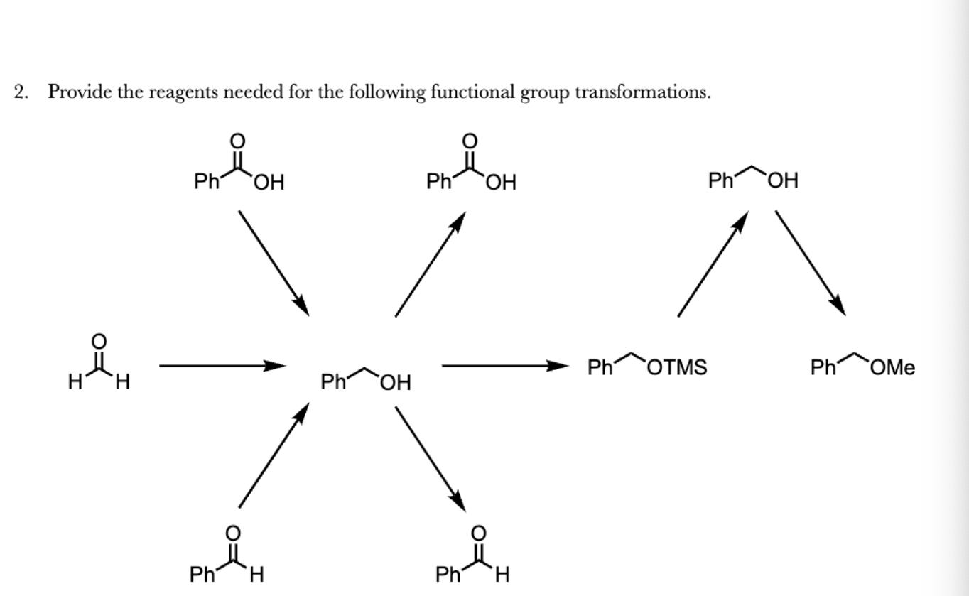 Solved Provide the reagents needed for the following | Chegg.com