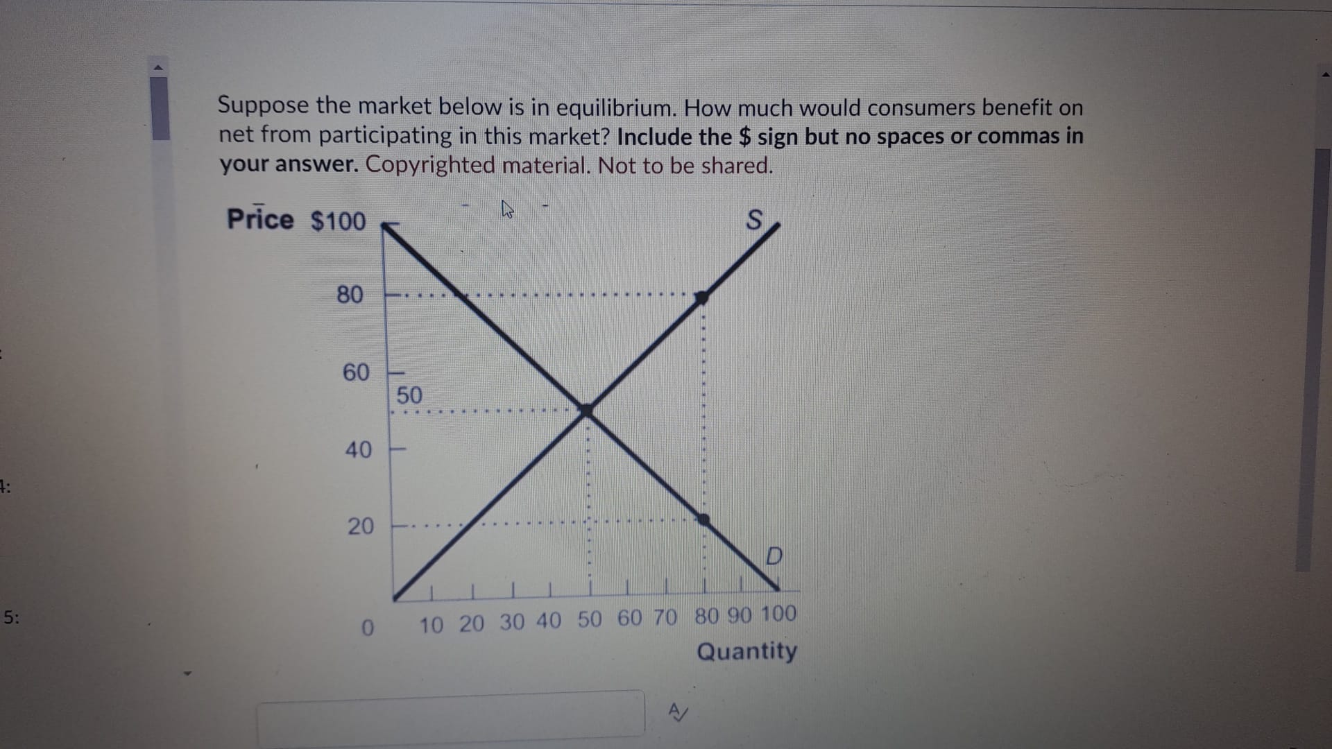 Solved Suppose the market below is in equilibrium. How much | Chegg.com