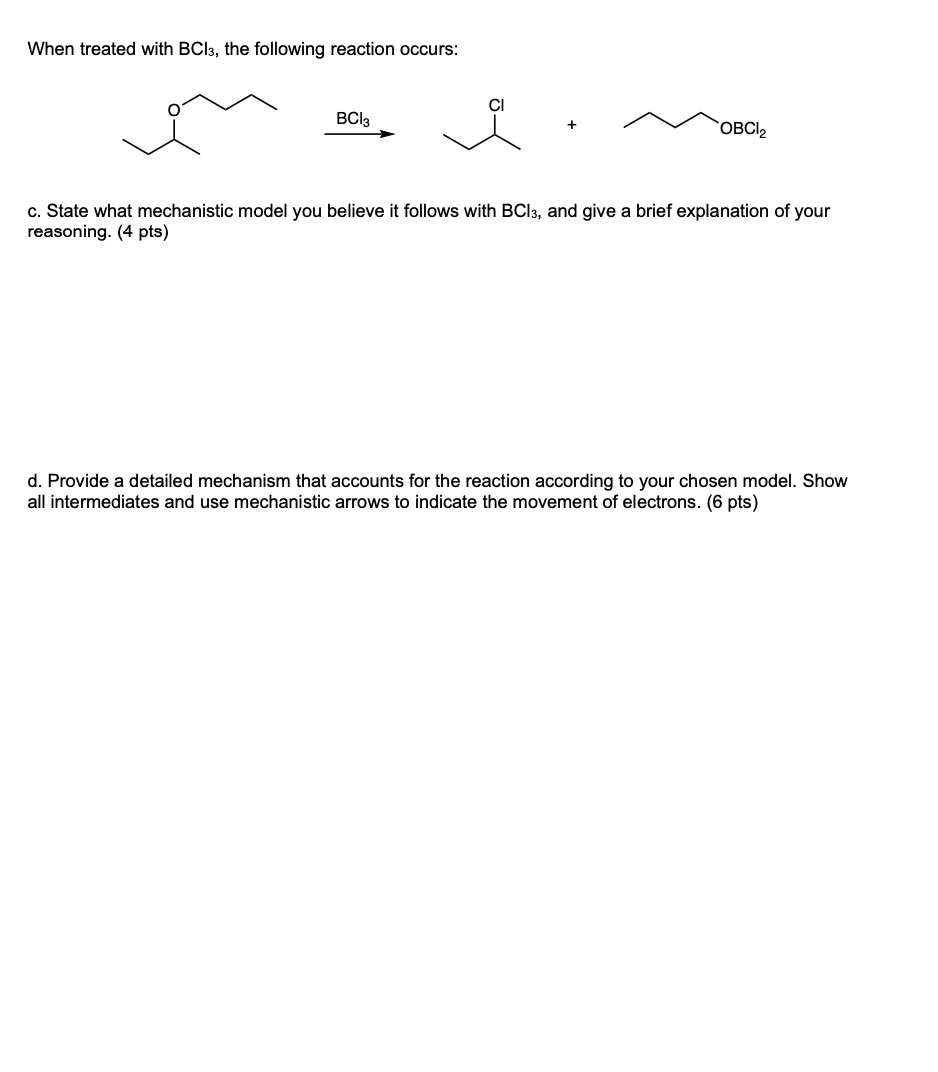 Solved When treated with BCl3, the following reaction | Chegg.com