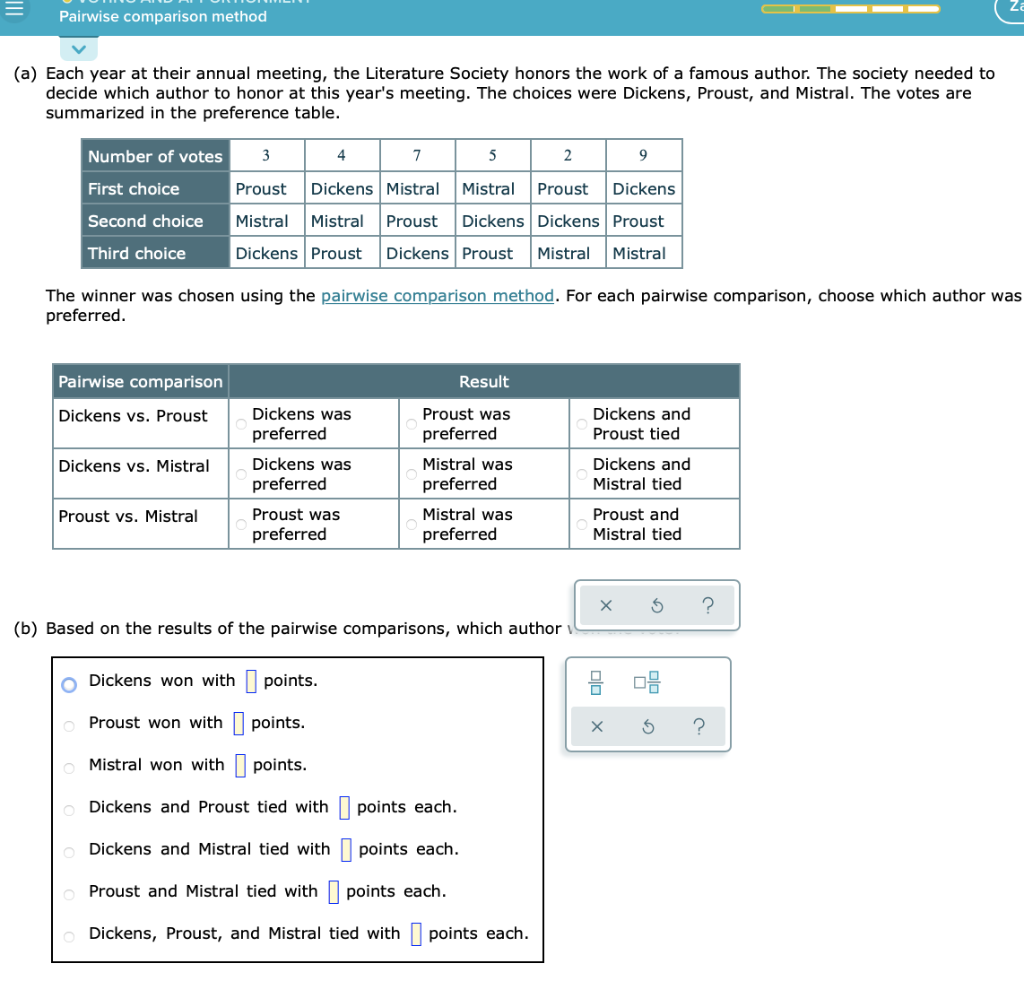Solved Pairwise comparison method (a) Each year at their | Chegg.com