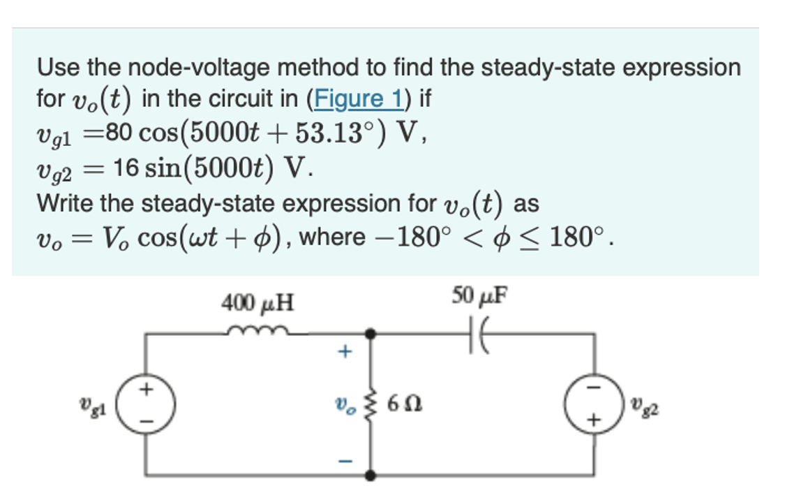 Solved Use the node-voltage method to find the steady-state | Chegg.com