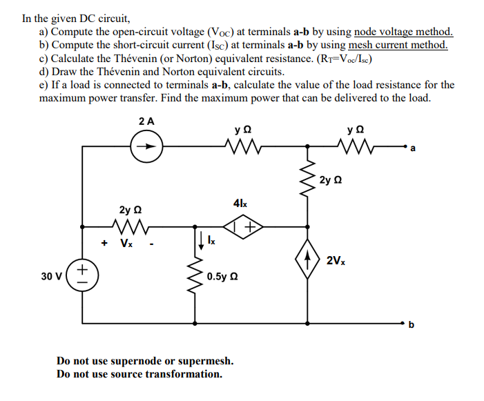 In the given DC circuit, a) Compute the open-circuit | Chegg.com