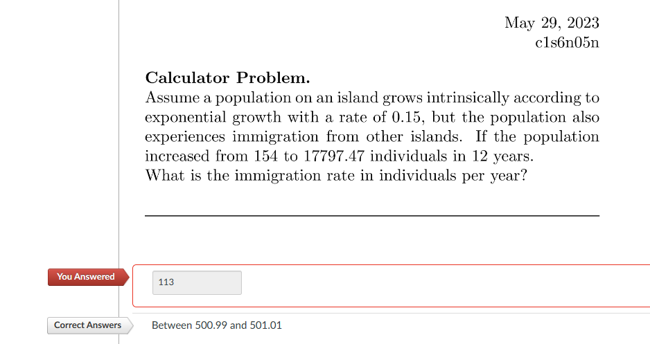 Solved May 29, 2023c1s6n05nCalculator Problem.Assume a | Chegg.com