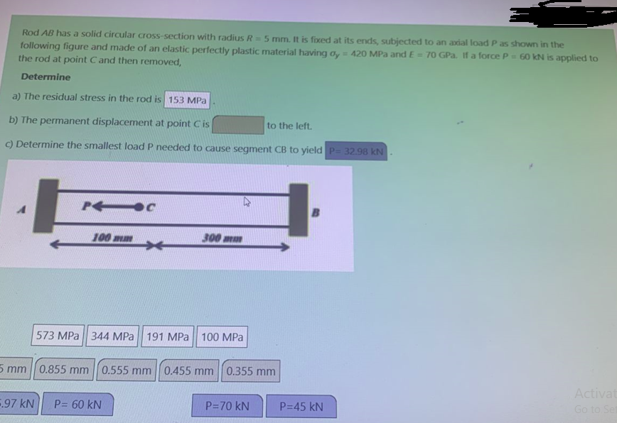 Rod AB has a solid circular cross-section with radius | Chegg.com