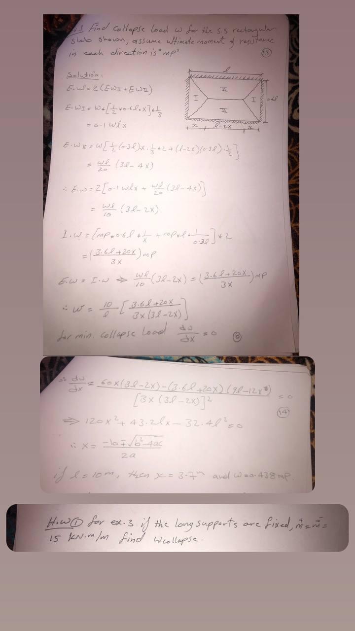 Solved 3 Find Collapse load w for the sis rectangular slab | Chegg.com