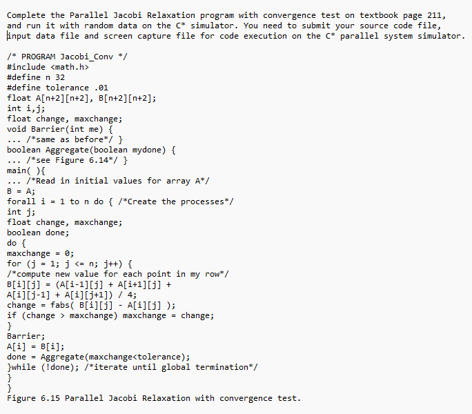 Solved Complete The Parallel Jacobi Relaxation Program With 