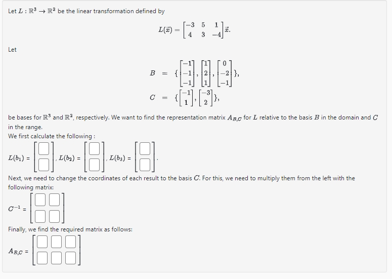 Solved Let L:R3→R2 be the linear transformation defined by | Chegg.com