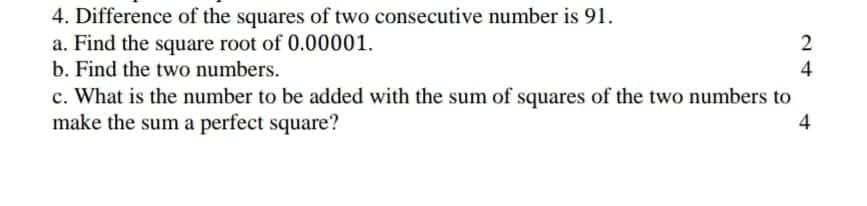 Solved 4. Difference of the squares of two consecutive | Chegg.com