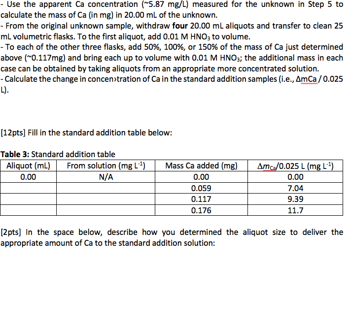 Please show how to calculate the volume (aliquot) | Chegg.com