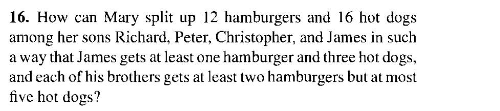 Solved 16. How can Mary split up 12 hamburgers and 16 hot | Chegg.com