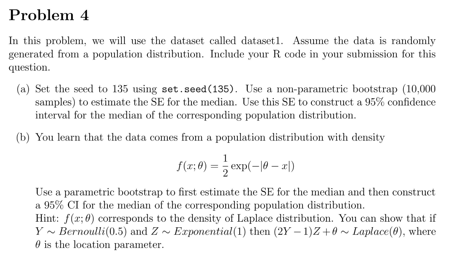 In this problem, we will use the dataset called | Chegg.com