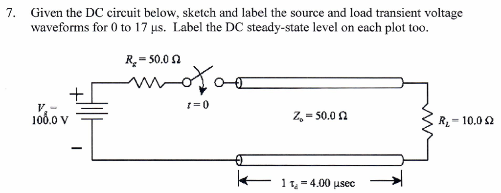 Solved 7. Given the DC circuit below, sketch and label the | Chegg.com