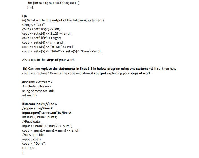 Solved for ( int m=0;m
