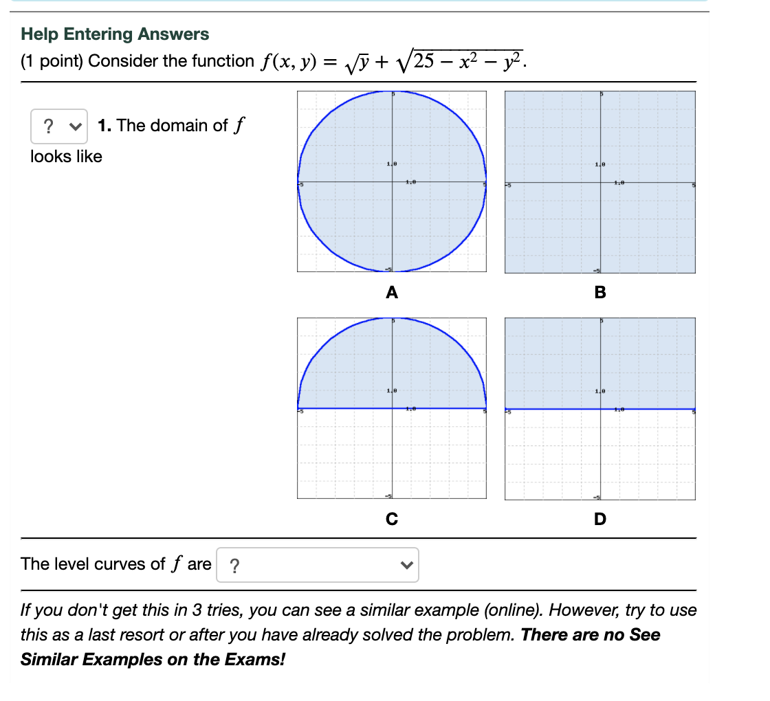Solved Help Entering Answers (1 point) Consider the function | Chegg.com