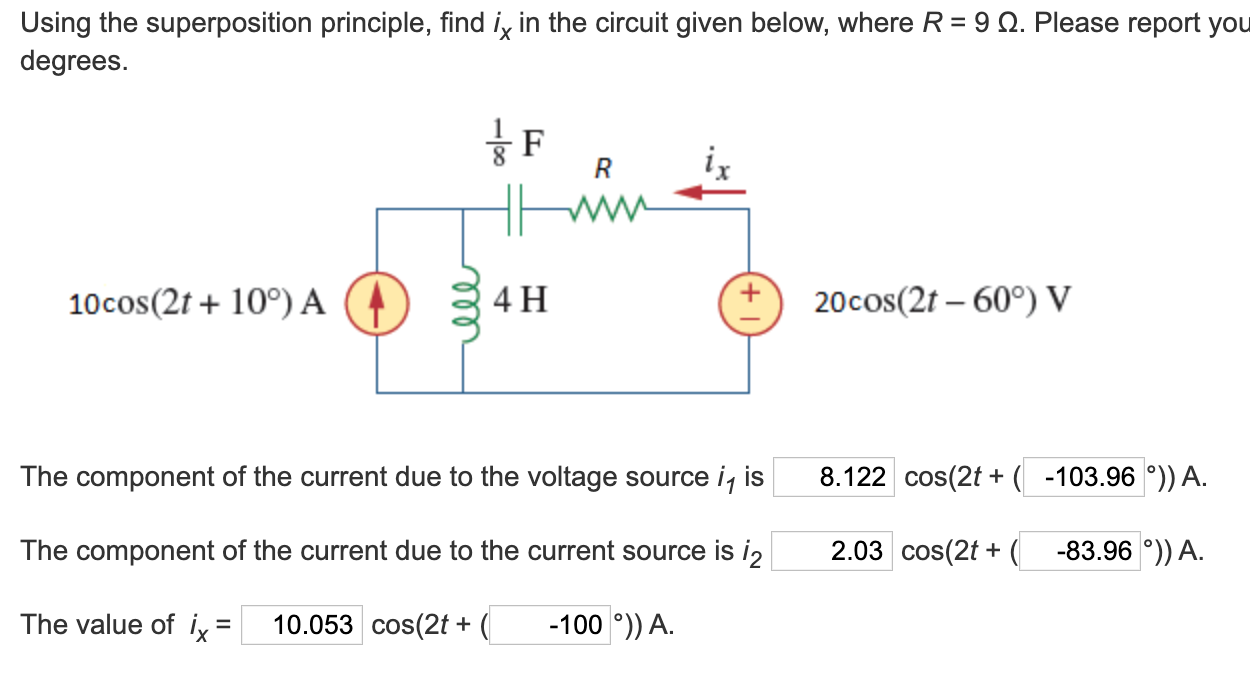 Solved Using the superposition principle, find ix in the | Chegg.com