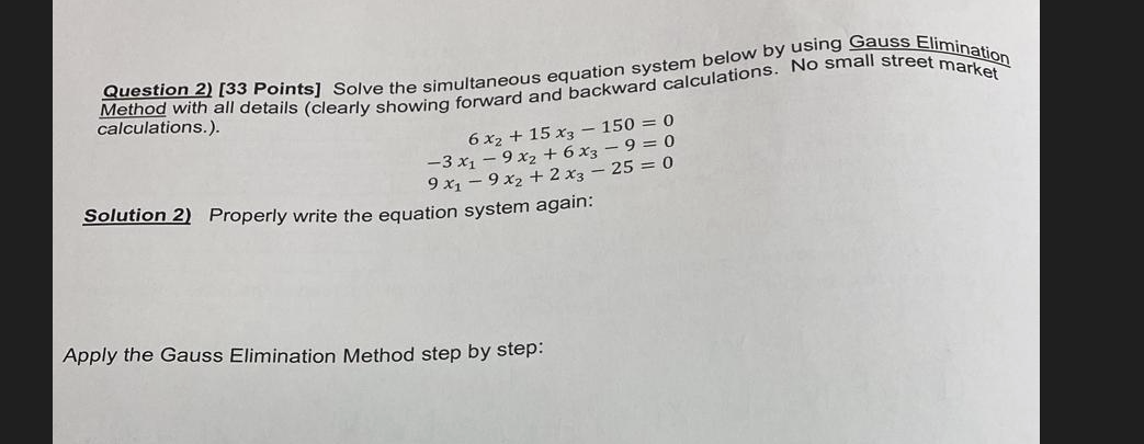 Solved Question 2) [33 Points] Solve the simultaneous | Chegg.com