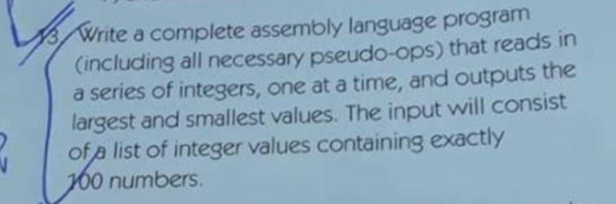 Solved Write a complete assembly language program (including | Chegg.com
