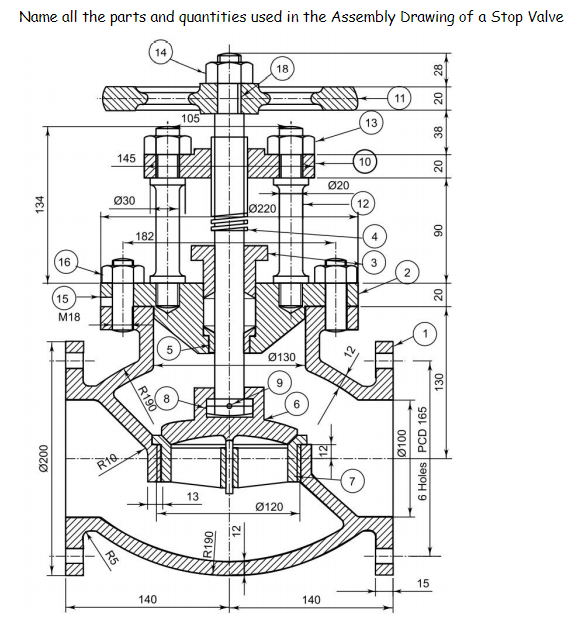 Solved Name all the parts and quantities used in the | Chegg.com
