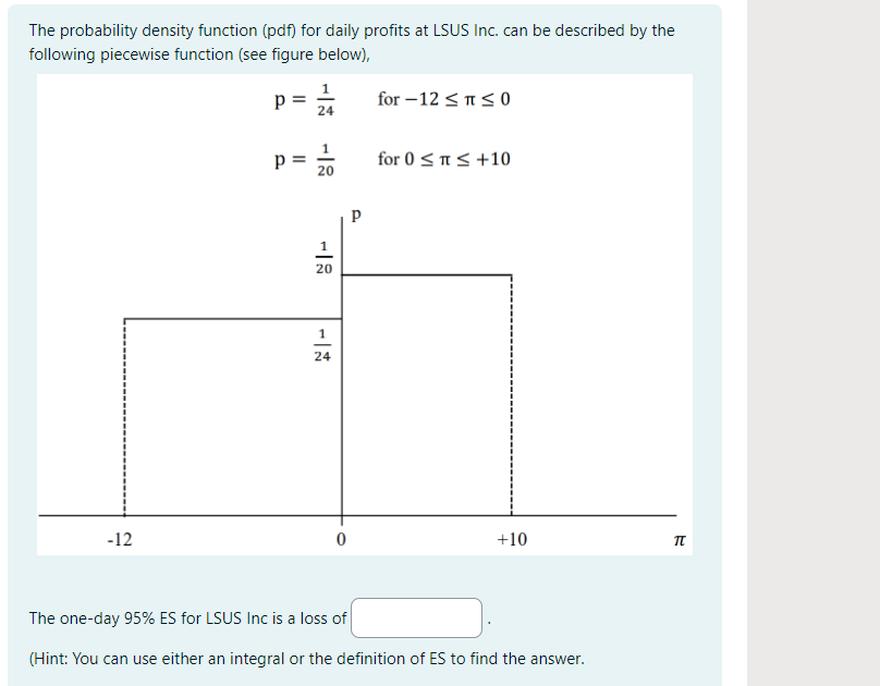 The probability density function (pdf) for daily | Chegg.com