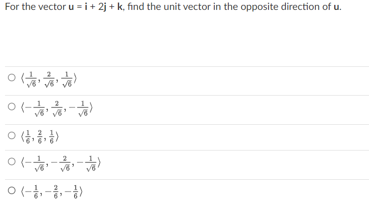 Solved For the vector u=i+2j+k, ﻿find the unit vector in the | Chegg.com