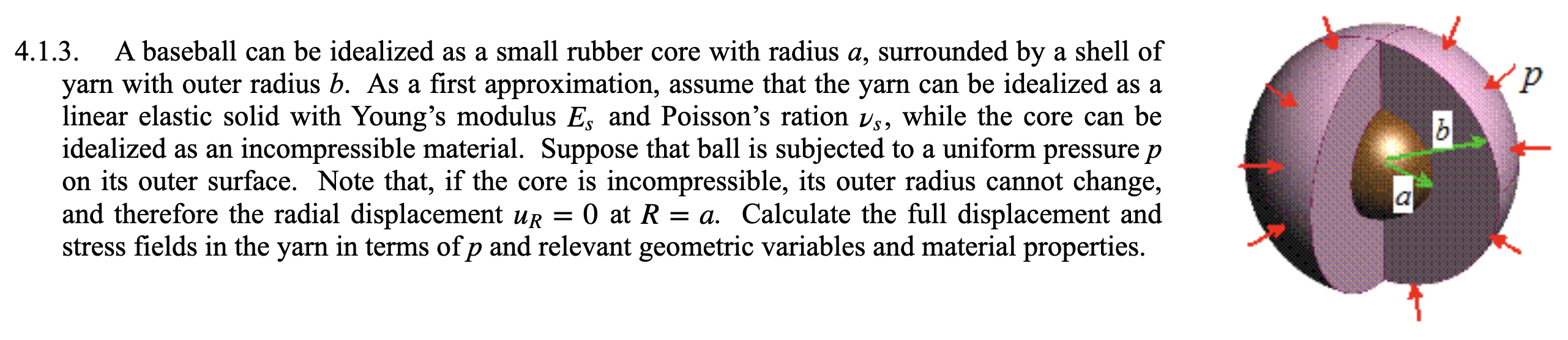Solved 1.3. A baseball can be idealized as a small rubber | Chegg.com