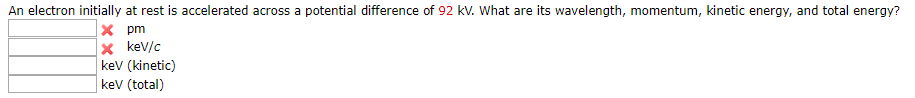 Solved An Electron Initially At Rest Is Accelerated Across A