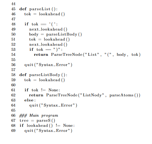2. [10 marks] Consider the recursive descemt parser | Chegg.com