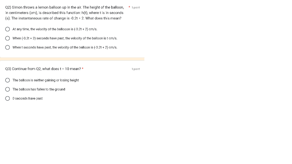 Solved Q2) Simon throws a lemon balloon up in the air. The | Chegg.com