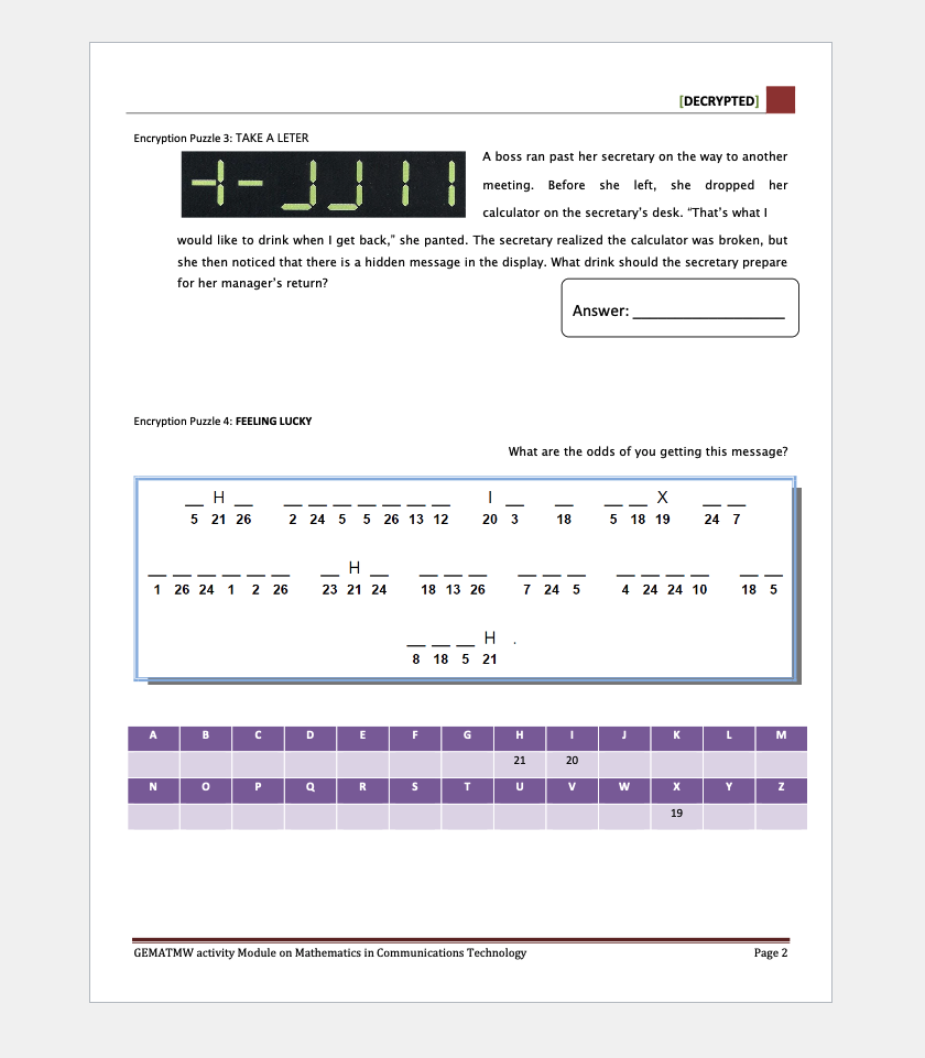 Solved [DECRYPTED) Encryption Puzzle 1: RUMBLED An employer | Chegg.com