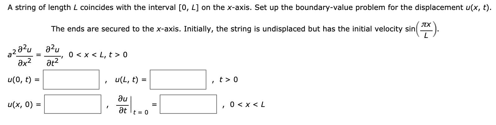 Solved A string of length L coincides with the interval [0, | Chegg.com