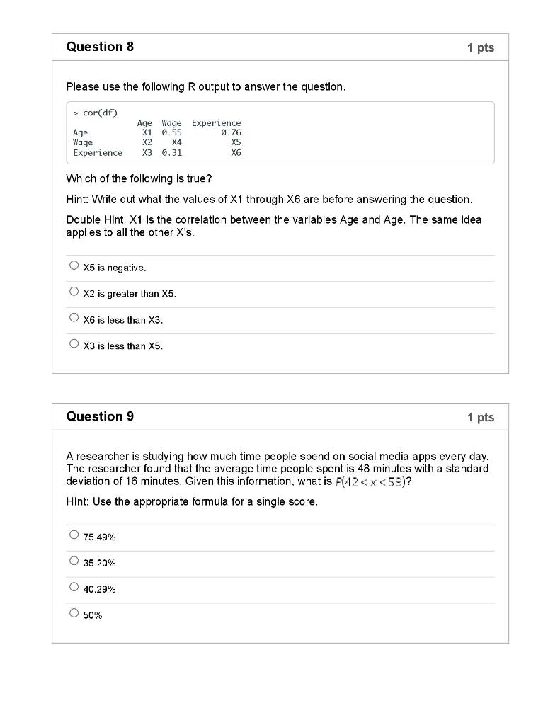 Solved Please use the following R output to answer the | Chegg.com