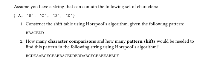 Solved Assume you have a string that can contain the | Chegg.com