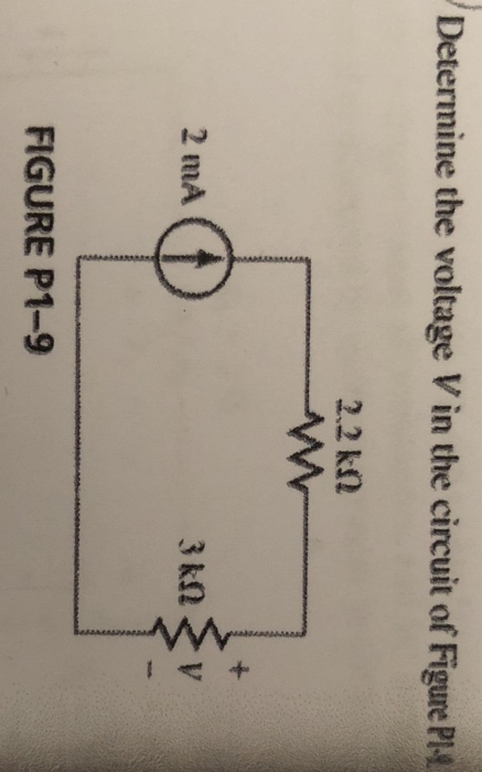 Solved Determine the voltage V in the circuit of Figure P | Chegg.com