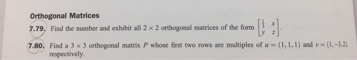 Solved Find the number and exhibit all 2 times 2 orthogonal | Chegg.com